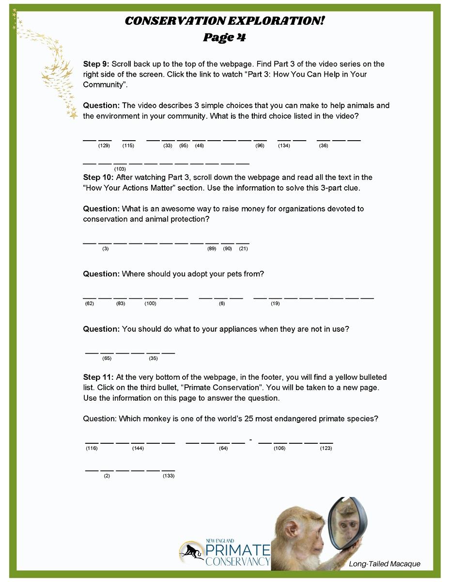 CONSERVATION EXPLORATION | New England Primate Conservancy
